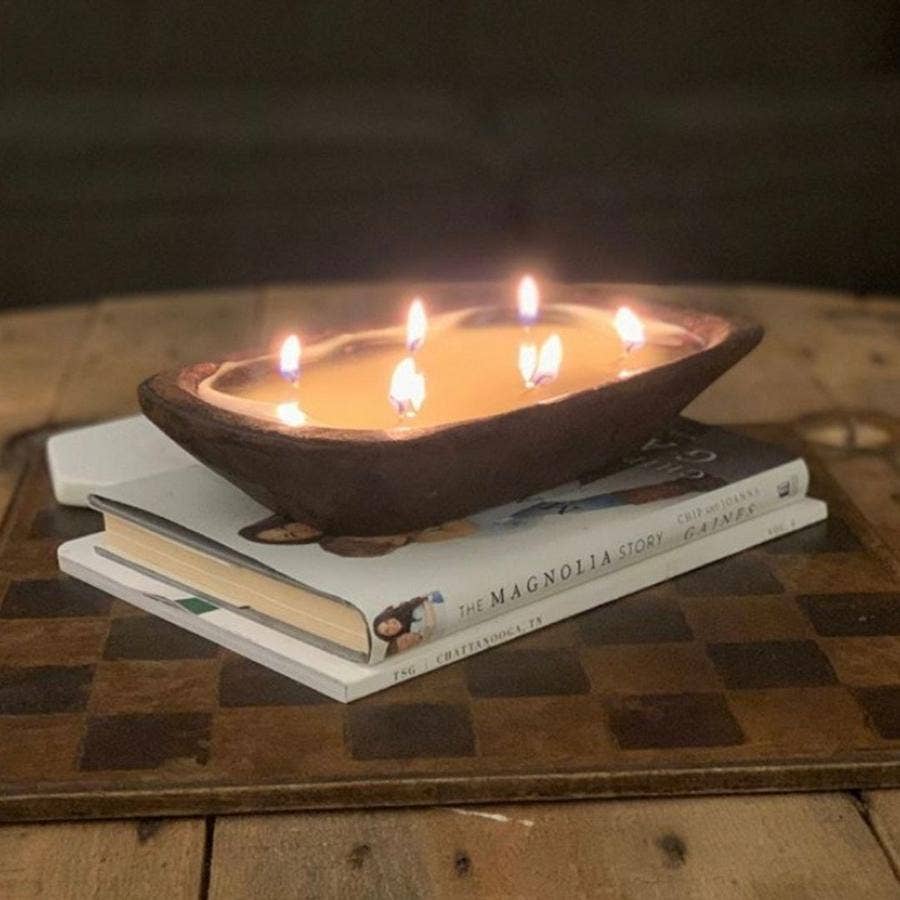 Handcrafted Rustic Wood Bowl Candle (Tobacco and Vanilla Tones) – Sly ...